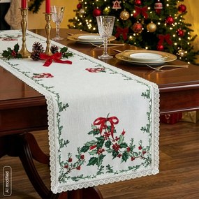 VÁNOČNÍ BĚHOUN NA STŮL XMAS7 40X140 CM VZOROVANÝ