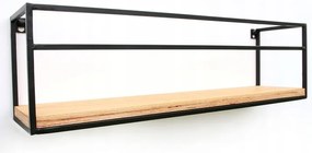 Nástěnná police Kisa 60 cm černá/hnědá