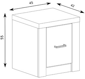 INDIANAPOLIS k | noční stolek I-24 | kraft bílý