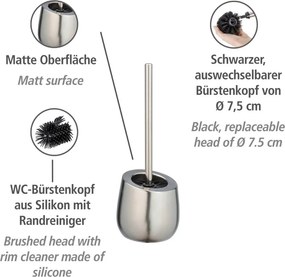 Keramická WC štětka v matně stříbrné barvě Badi – Wenko