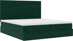 Osmanský rám postele s matracíes tmavě šedá 160x200cm samet 3313751