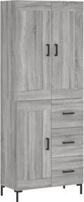 Skříň highboard šedá sonoma 69,5 x 34 x 180 cm kompozitní dřevo 3200007