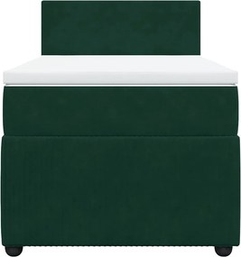 Box spring postel s matrací tmavě zelená 80 x 200 cm samet 3289887