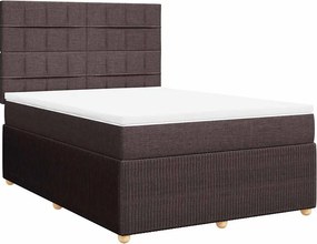 Box spring postel s matrací tmavě hnědá 140x190 cm textil 3294354