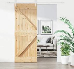 vidaXL Posuvné dveře s kováním 80 x 210 cm masivní borové dřevo [3203213]