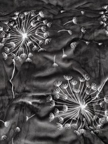 MK Lůžkoviny Mikroplyšové povlečení Exclusive - Pampelišky šedé 140 × 200 cm, 70 x 90 cm