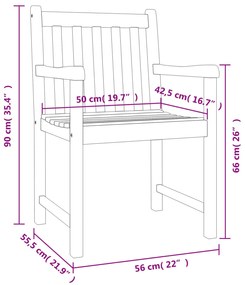 Zahradní židle 6 ks 56 x 55,5 x 90 cm masivní akáciové dřevo,  3206273