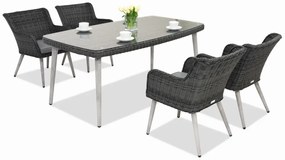 Exkluzivní technorattanový jídelní set Cordoba antracit od společnosti Garden Point pro 4 osob