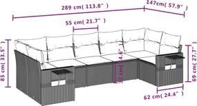 7dílná zahradní sedací souprava s poduškami černá polyratan 3220585