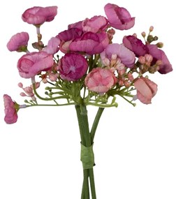 Umělá květina Gasper divoká hortenzie 20cm, tmavě růžová, svazek 3 ks