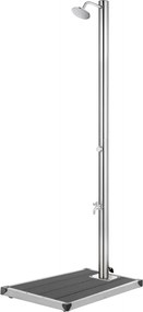 Zahradní sprcha s šedou základnou 220 cm nerezová ocel 3070783