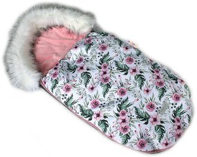 Baby Nellys Fusák, spacáček 105x55 Velvet Winter Lux - Flowers