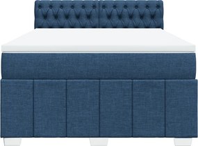 Box spring postel s matrací modrá 160x200 cm textil 3287132