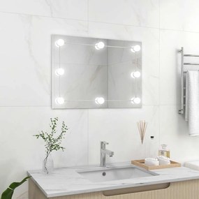Nástěnné zrcadlo bez rámu s LED osvětlením obdélníkové sklo 3078643