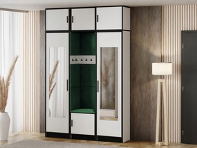 Šatní skříň s nástavcem ROJ 12 bílý + tanina zelený