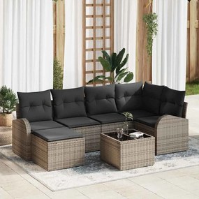 Set pohovek 7 ks Šedá polyratan 3354788