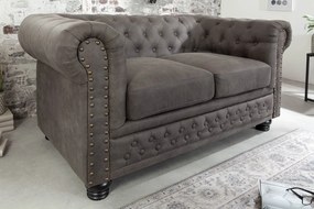 Designová sedačka Chesterfield II 150 cm šedá antik