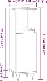 vidaXL Koupelnová skříňka 30x30x100 cm kompozitní dřevo [831562] Barva: bílá s vysokým leskem