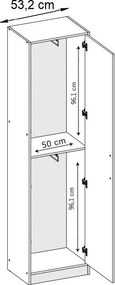 Šatní skříň ROJ 20 - 159,6x205x39 cm dub Craft zlatý