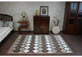 koberec AKRYL YAZZ 3766 Losos, Marocký jetel, Mříž, tmavě béžová velikost 160x220 cm | krásné koberce cz