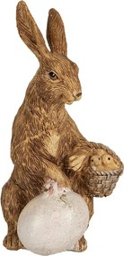 Dekorace socha králík s vajíčkem a kuřátky - 9*7*14 cm