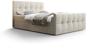 Manželská postel Boxspring 140 cm Macheta Comfort (béžová) (s matrací a úložným prostorem). 1056144