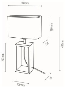 Stolní lampa MALO, 1xMax.25W, vícebarevné textilní stínítko, olejovaný dub