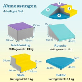 Costway 4 PCS. Schaumstoffbausteine zum Toben a Klettern Riesenbausteine