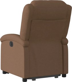 Zvedací polohovací křeslo hnědé textil 3204168