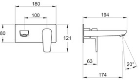 Novaservis - Umyvadlová baterie pro podom. instalaci METALIA ECO lesklý chrom