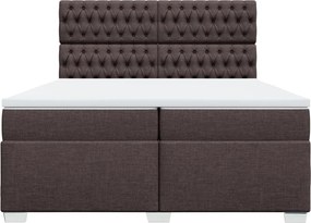 Box spring postel s matrací tmavě hnědá 200x200 cm textil 3292905