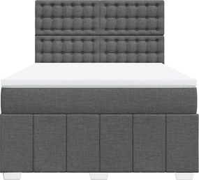 Box spring postel s matrací tmavě šedá 140x200 cm textil 3294006
