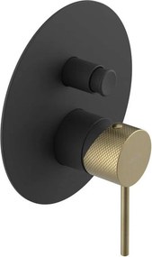 Sapho Ultrasan - Baterie pod omítku, pro 2 spotřebiče, s tělesem, matná černá/matná zlatá UT042VBG