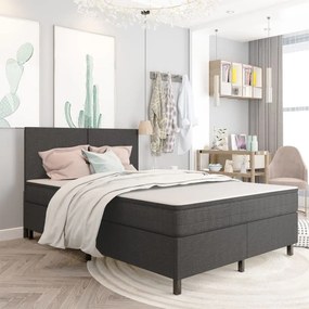 Postel boxspring tmavě šedá textil 140 x 200 cm 3054724