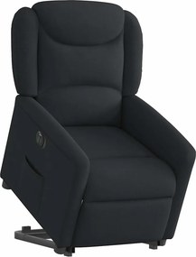 Elektrické zvedací polohovací křeslo černé textil 3303216
