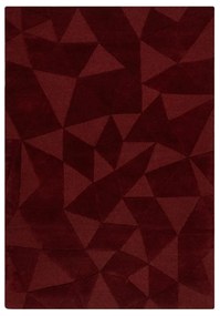 Vínový ručně tkaný vlněný koberec 120x170 cm Shard Red – Flair Rugs