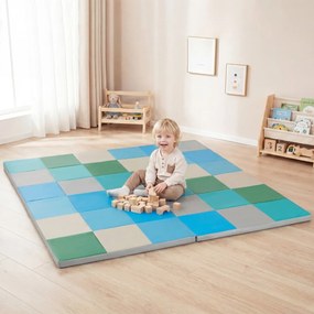 Costway 2 kusová skládací dětská podložka na prolézání se zapínáním