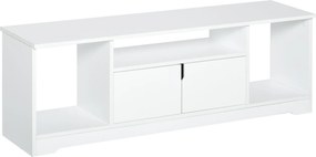 HOMCOM TV Stánek pro TV do 42" Moderní TV Stánek s Dvojitými Dveřmi a 3 Otevřenými Přihrádkami 120x30x41cm Bílý | Aosom