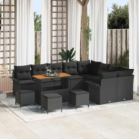 Sada zahradních pohovek 13 ks Černá polyratan 3362179