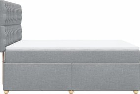 Box spring postel s matrací světle šedá 140 x 190 cm textil 3291282