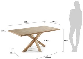 Jídelní stůl arya table 160 x 100 cm přírodní MUZZA