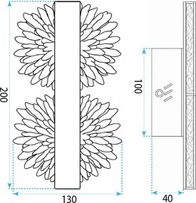 Toolight Toolight, LED nástěnné svítidlo, 6W, 500lm, 4000K, G147-2W, zlatá matná, OSW-04703