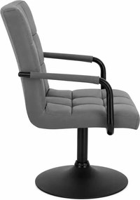 LuxuryForm DESIGN Otočná židle VERONA BLACK na černém talíři - šedá