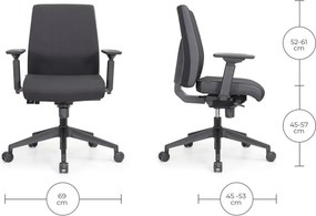 Ergonomická kancelářská židle MOSH Elite T3 - černá