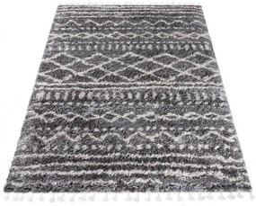 Kusový koberec Shaggy AZTEC FN28A Tmavě Šedý Rozměr: 140x200 cm
