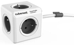 CUBENEST POWERCUBE EXTENDED 5 zásuvek, přívod 1,5m šedá