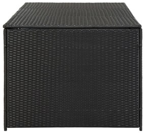 Zahradní úložný box Viano - polyratan - černý | 180x90x75 cm