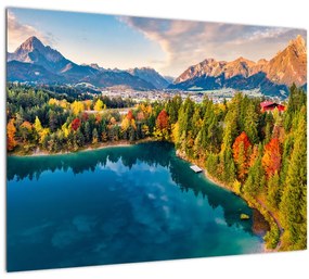 Skleněný obraz - Jezero Urisee, Rakousko (70x50 cm)