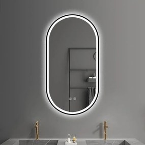 Tutumi Oválné zrcadlo 50x100 cm s vyhříváním a regulovatelným LED osvětlením HOM-02505