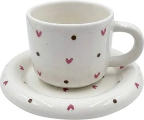 Keramický šálek s podšálkem - 8 cm